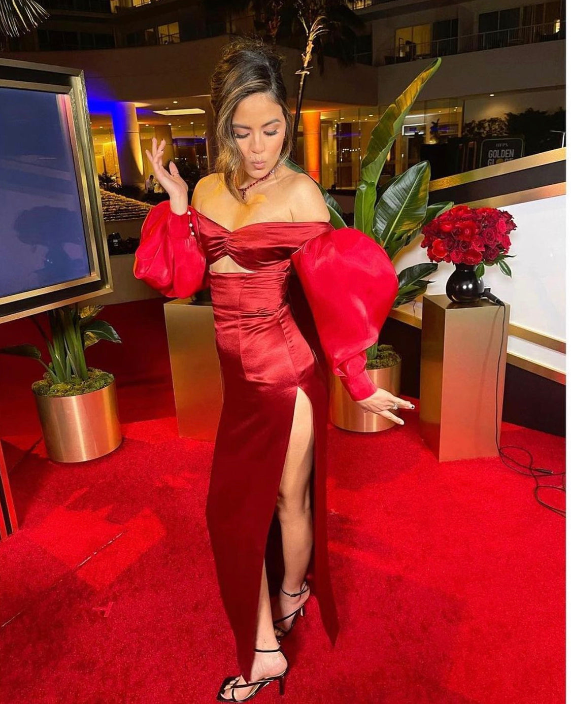 E! News host Erin Lim wears April & Alex